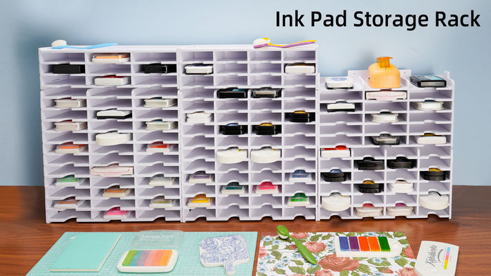 Stackable & Wall Mountable Ink Pad Storage Rack for Organized Workspac ...